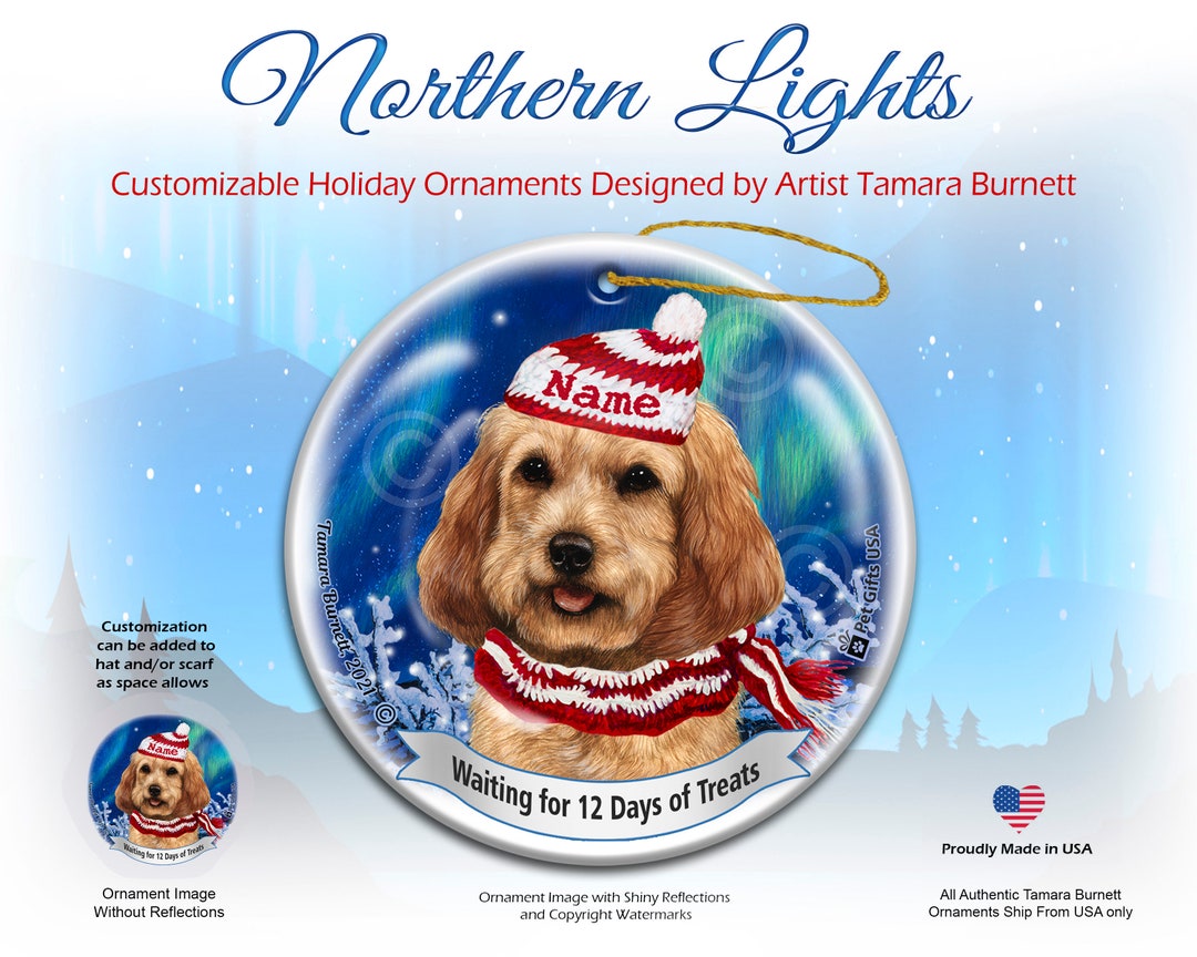Cockapoo Blonde (buff) Northern Lights Christmas Ornament - Etsy