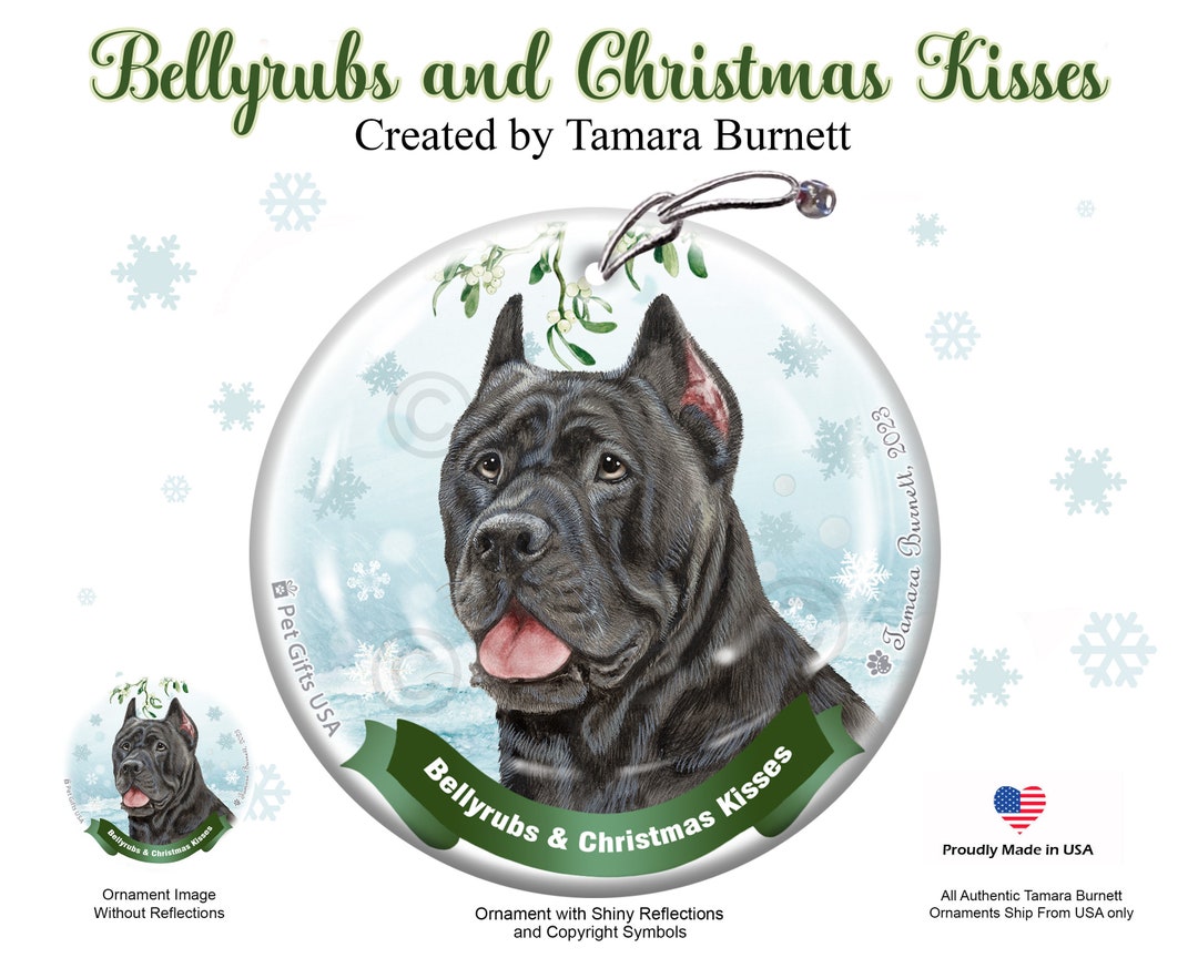 Cane Corso Blue - Belly Rubs and Christmas Kisses Ornament - Etsy