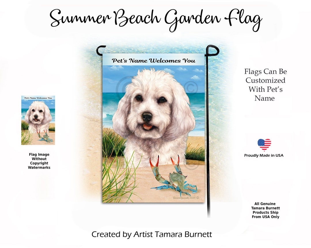 Cockapoo White Summer Beach Scene Garden Flag - Etsy