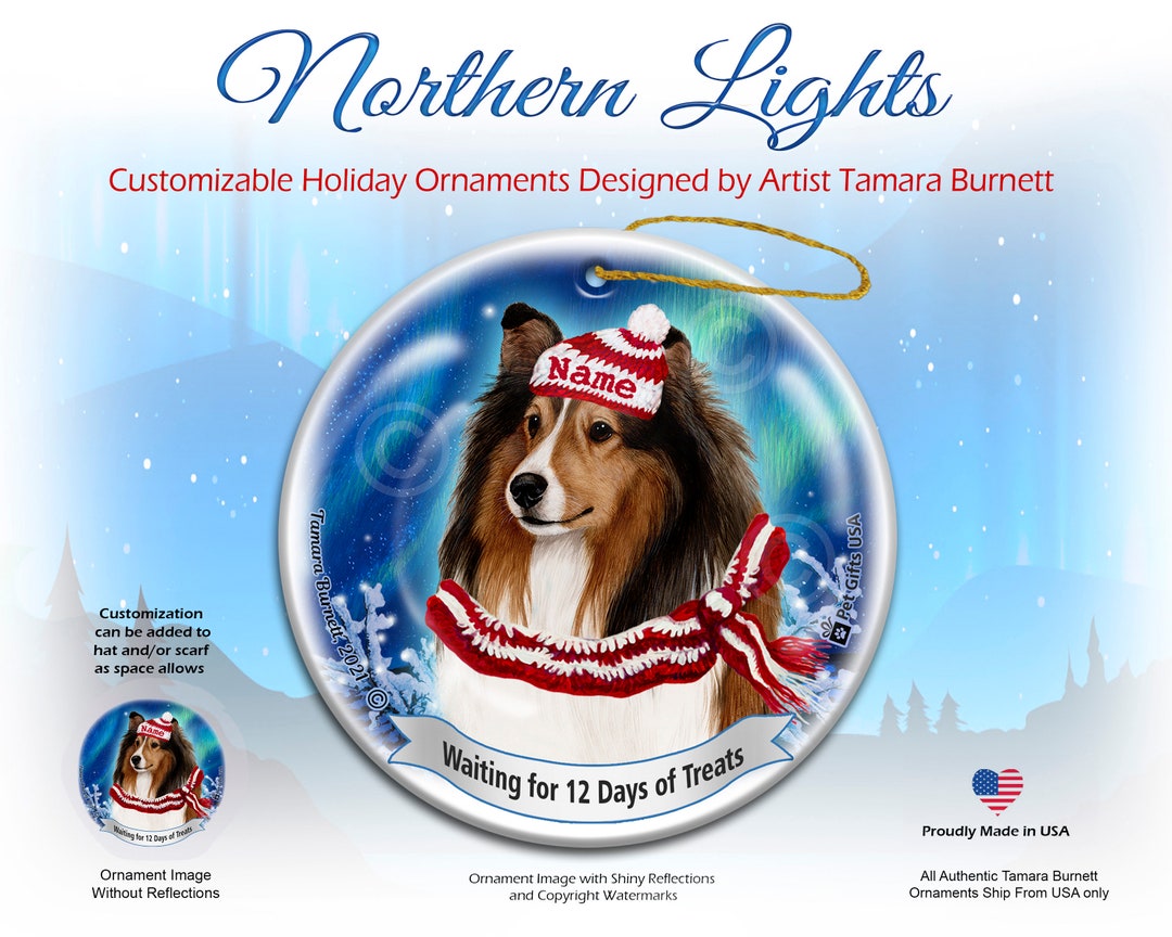 Sheltie Sable Northern Lights Christmas Ornament - Etsy