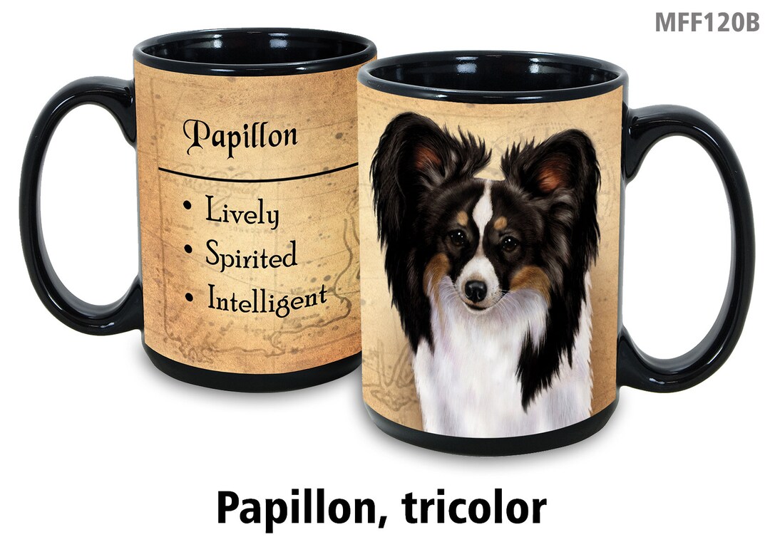 Papillon Tri Color 15 Oz Coffee Mug - My Faithful Friend - Etsy