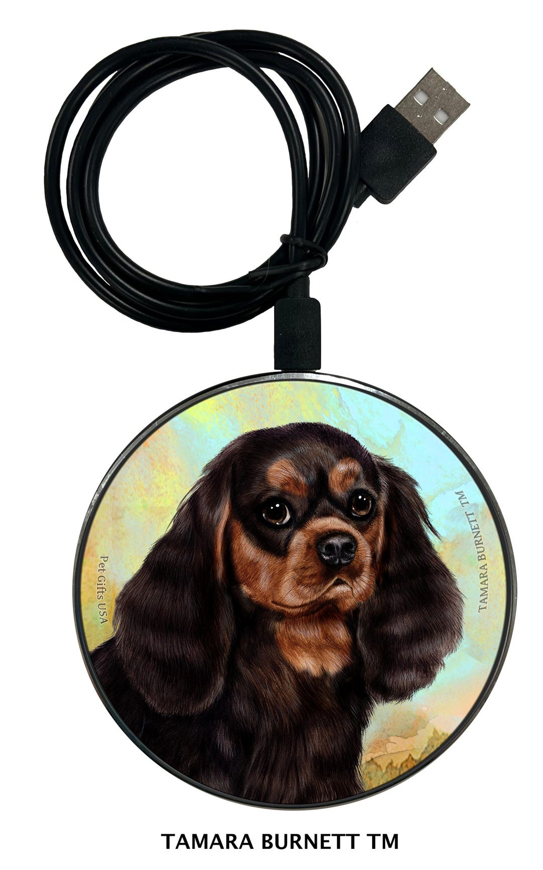 Cavalier King Charles Black and Tan - Zoomies Phone Charger - Etsy
