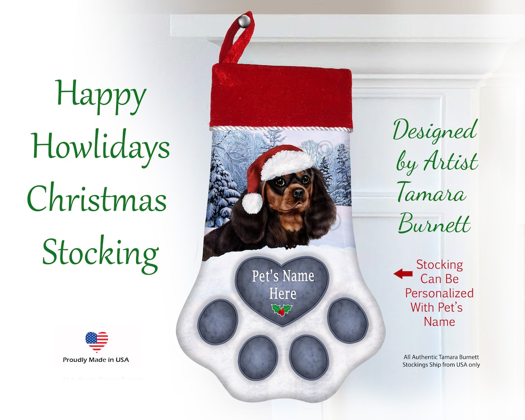 Cavalier King Charles Black & Tan Christmas Stocking - Etsy