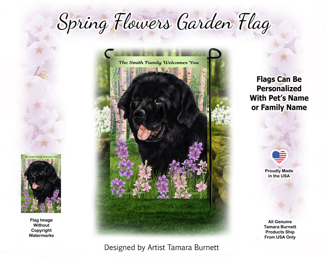Newfoundland Black Spring Design Garden Flag - Etsy