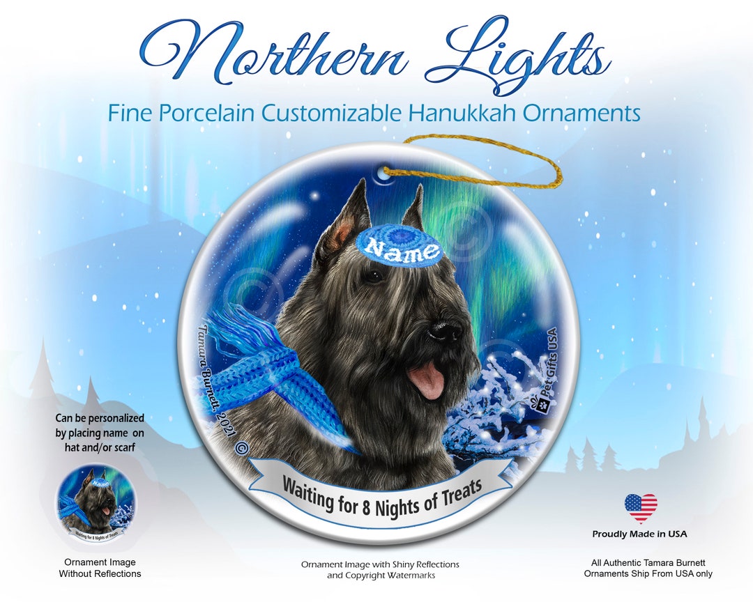 Bouvier Grey Northern Lights Hanukkah Ornament - Etsy