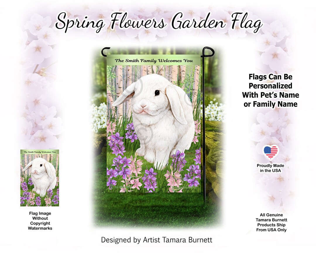 Mini Lop White Rabbit Garden Flag - Etsy