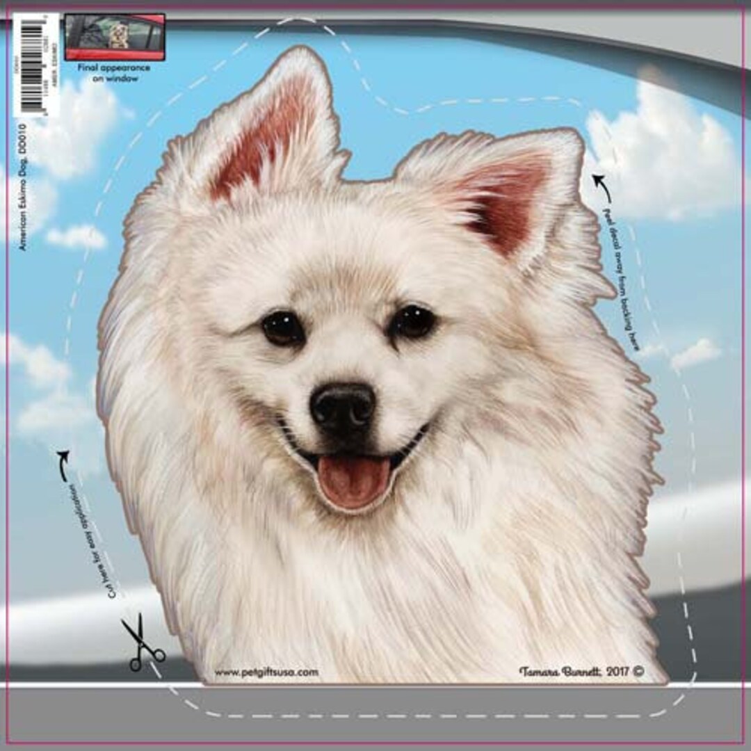 American Eskimo - Dogs on the Move Window Decal, the Sticker Measures ...