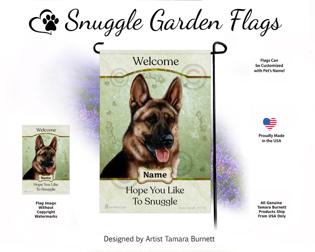 German Shepherd Fawn Sable - I Hope You Like to Snuggle Garden Flag - Etsy