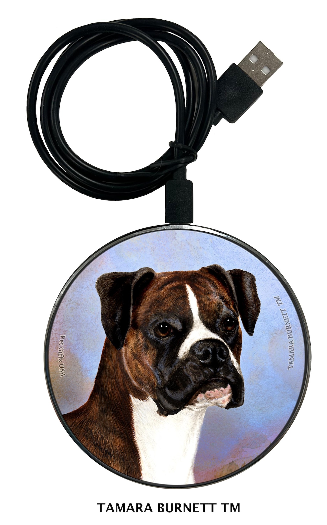 Boxer Brindle Uncropped - Zoomies Phone Charger - Etsy