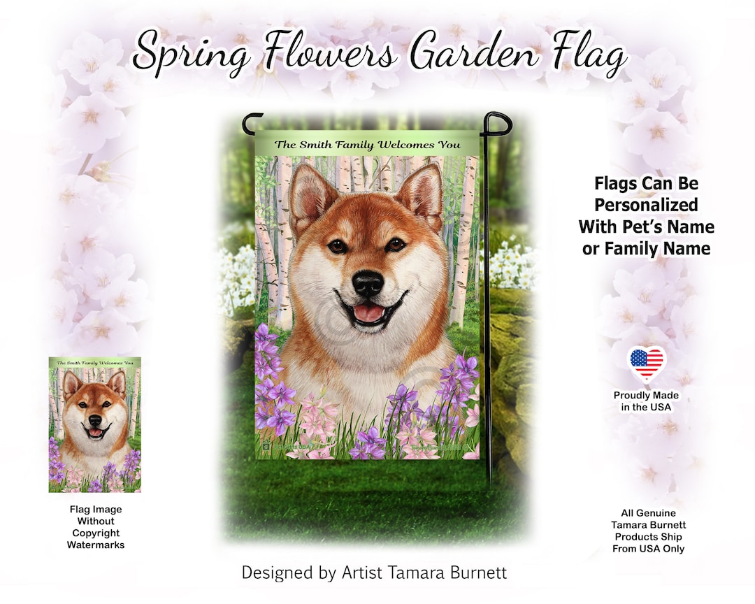 Shiba Inu Red & White Spring Design Garden Flag - Etsy