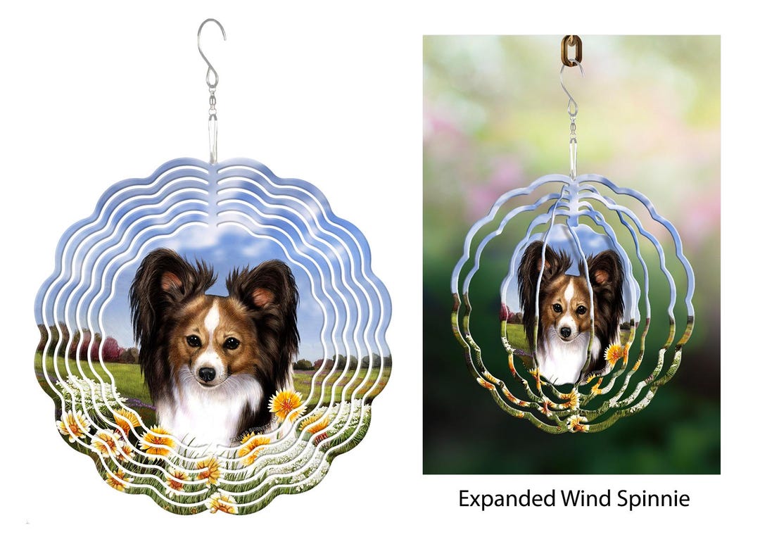 Papillon (hound Tri-color) - Wind Spinner - Etsy