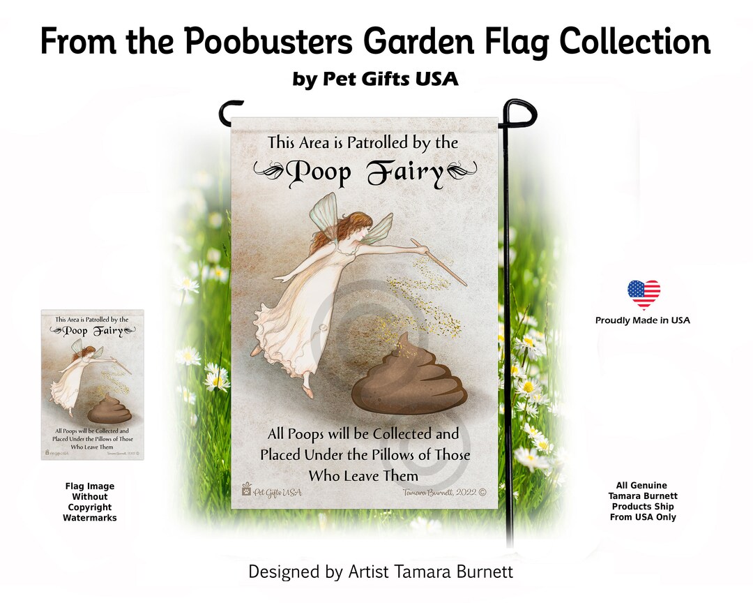 This Area Patrolled by the Poop Fairy Poobusters Garden Flag - Etsy