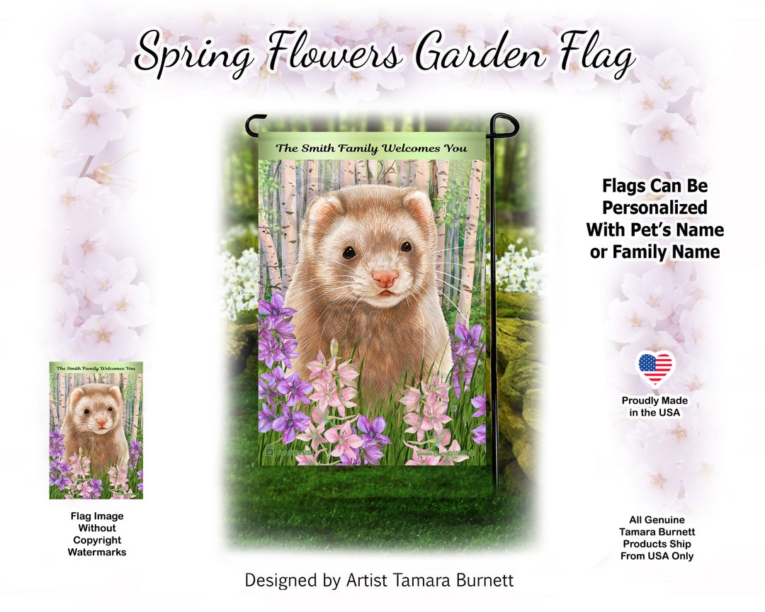 Ferret Cinnamon Spring Design Garden Flag - Etsy