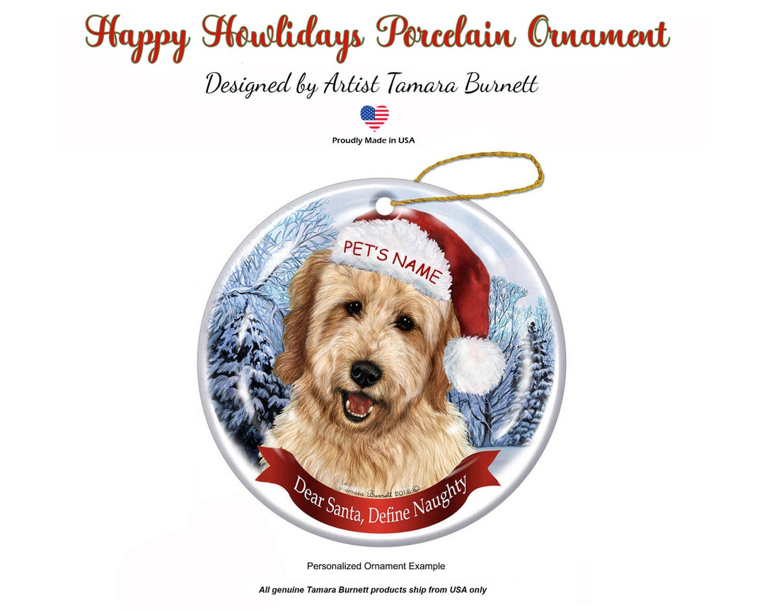 Goldendoodle - Santa Hat Christmas Ornament - Etsy