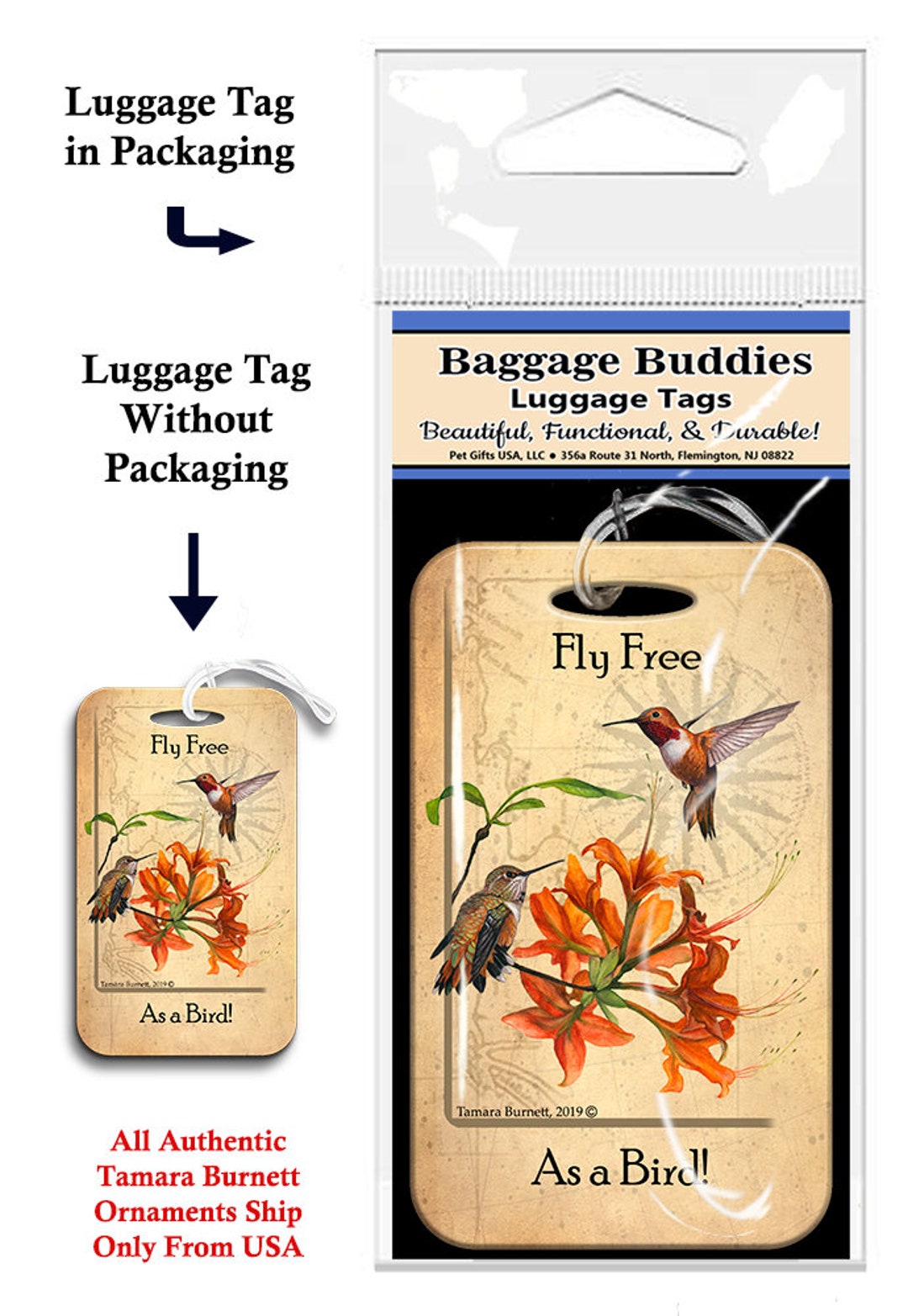Bird Luggage Tags Rufous Hummingbird - Etsy