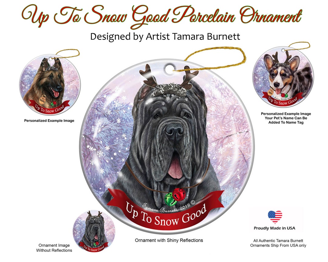 Neopolitan Mastiff Cropped Blue up to Snow Good Ornament - Etsy