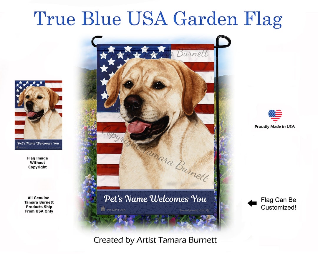 Labrador Yellow English - True Blue Patriotic Garden Flag - Etsy