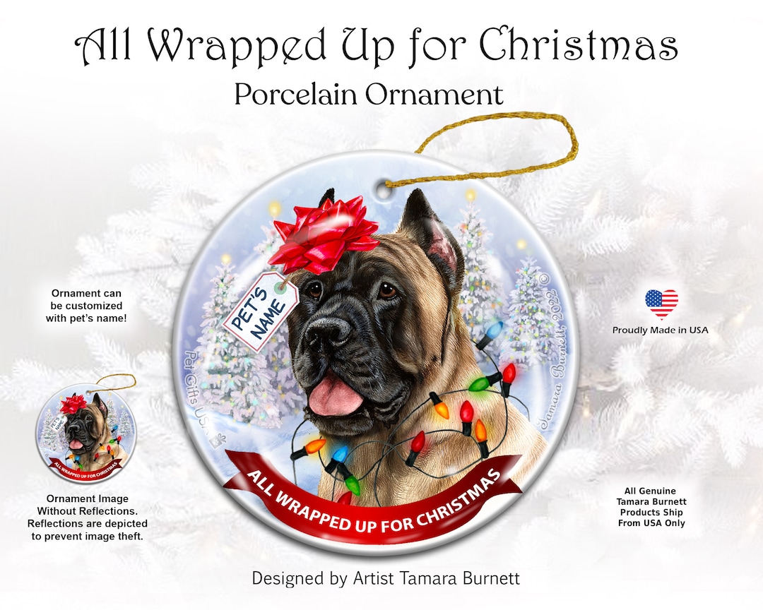 Cane Corso Fawn All Wrapped up for Christmas Ornament - Etsy