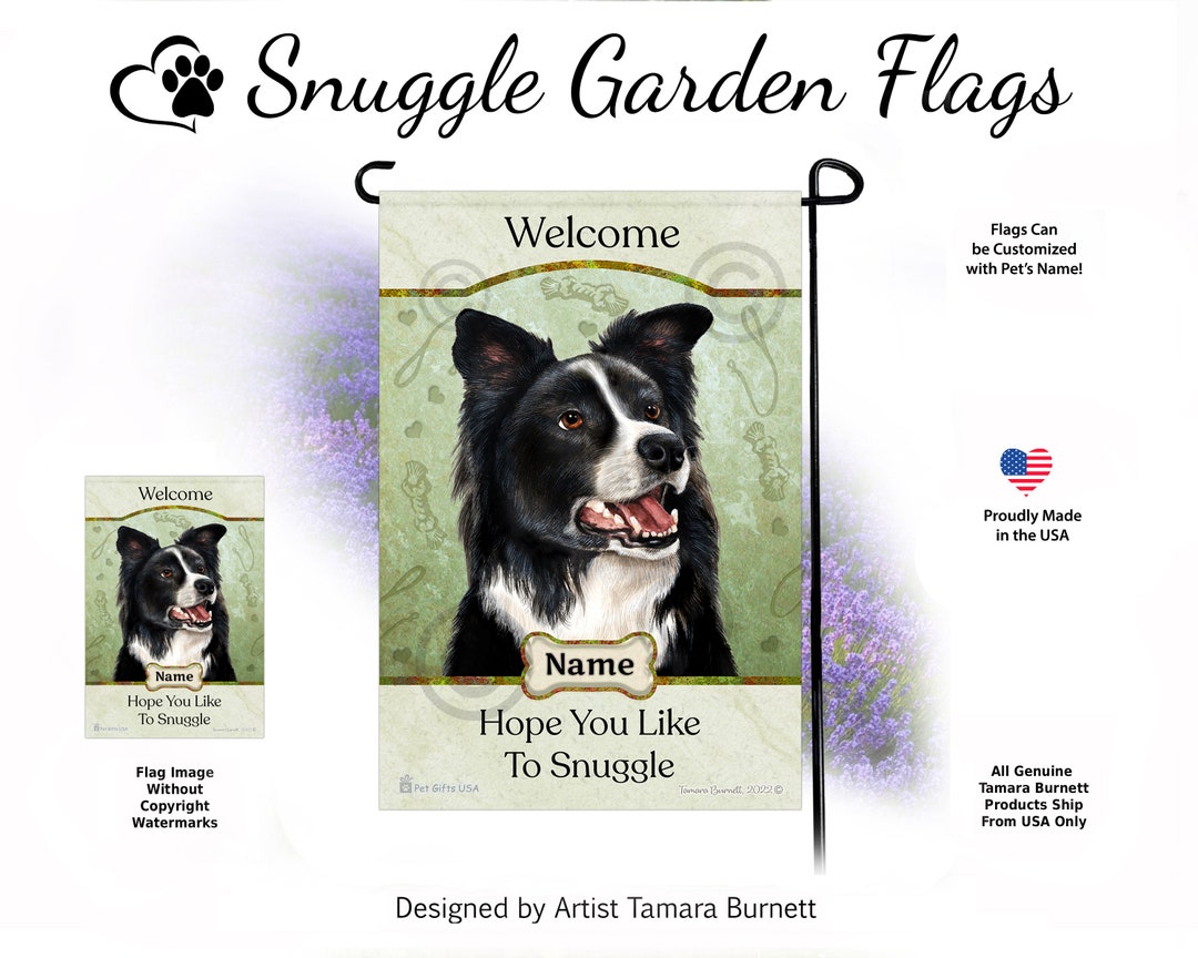 Border Collie Black & White - I Hope You Like to Snuggle Garden Flag - Etsy