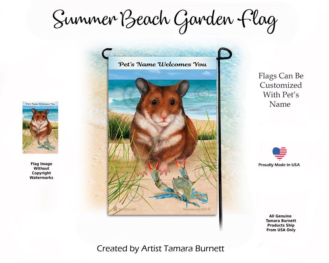 Hamster Summer Beach Scene Garden Flag - Etsy