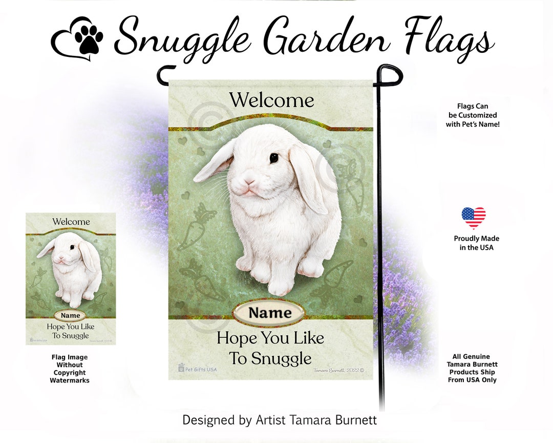 Mini Lop White - I Hope You Like to Snuggle Garden Flag - Etsy