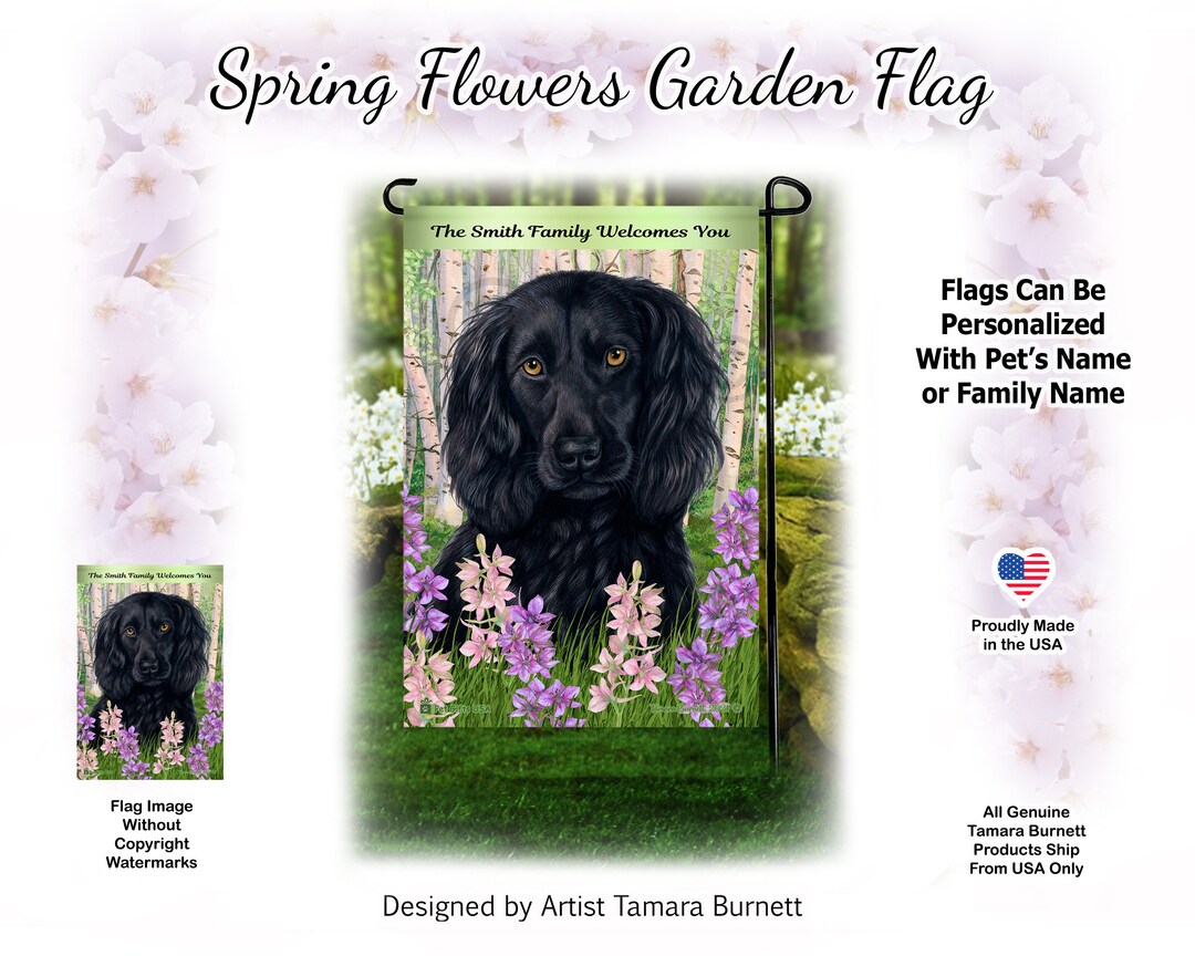 Boykin Spaniel Black Spring Design Garden Flag - Etsy