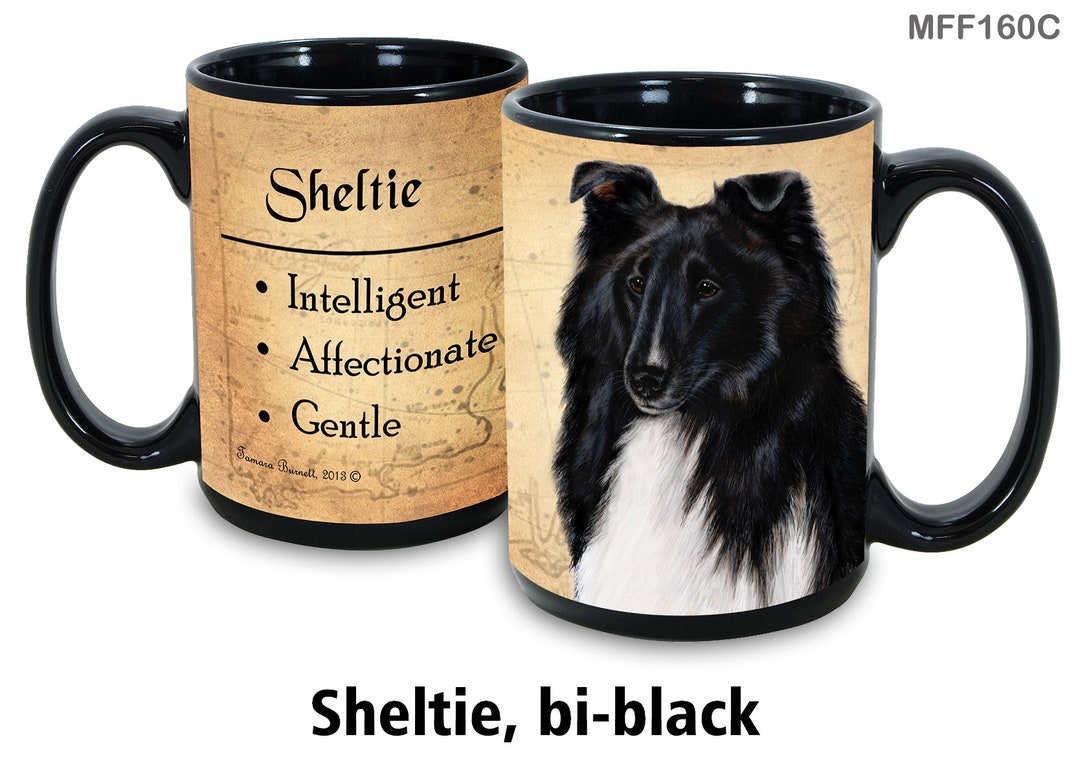 Sheltie Black & White 15 Oz Coffee Mug My Faithful Friend - Etsy
