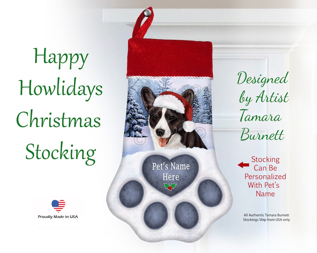 Corgi Cardigan Black Brindle Christmas Stocking - Etsy