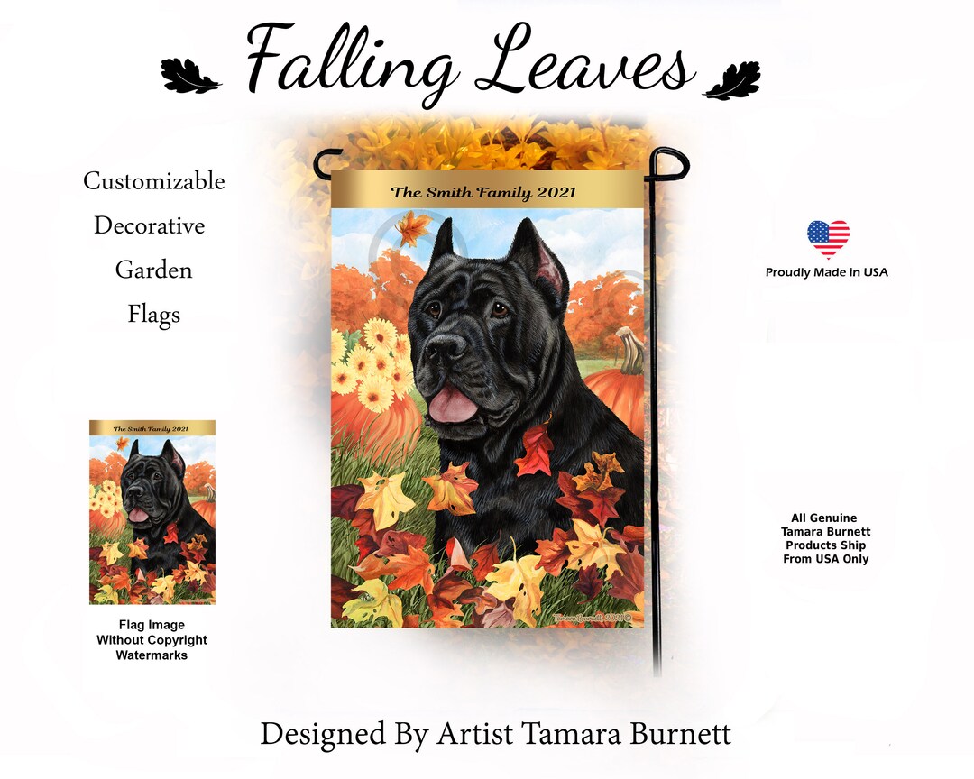 Cane Corso Black Falling Leaves Garden Flag - Etsy