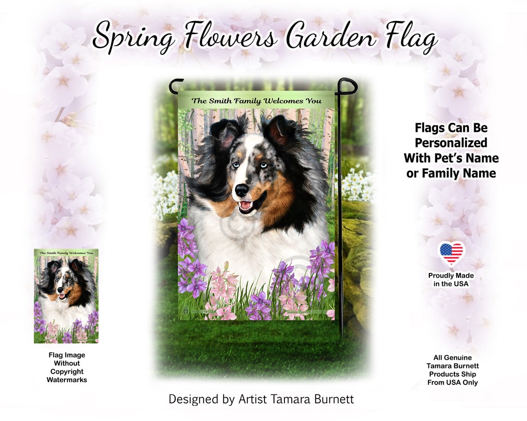 Sheltie Blue Merle Spring Design Garden Flag - Etsy