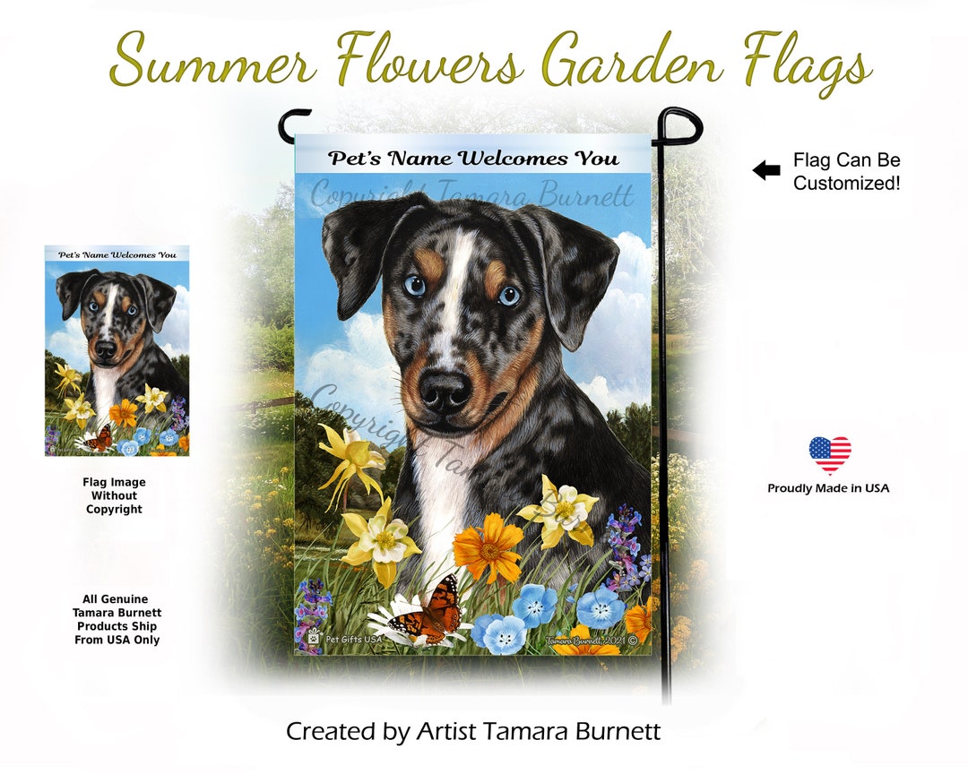 Catahoula Leopard Dog - Summer Flowers Garden Flag - Etsy