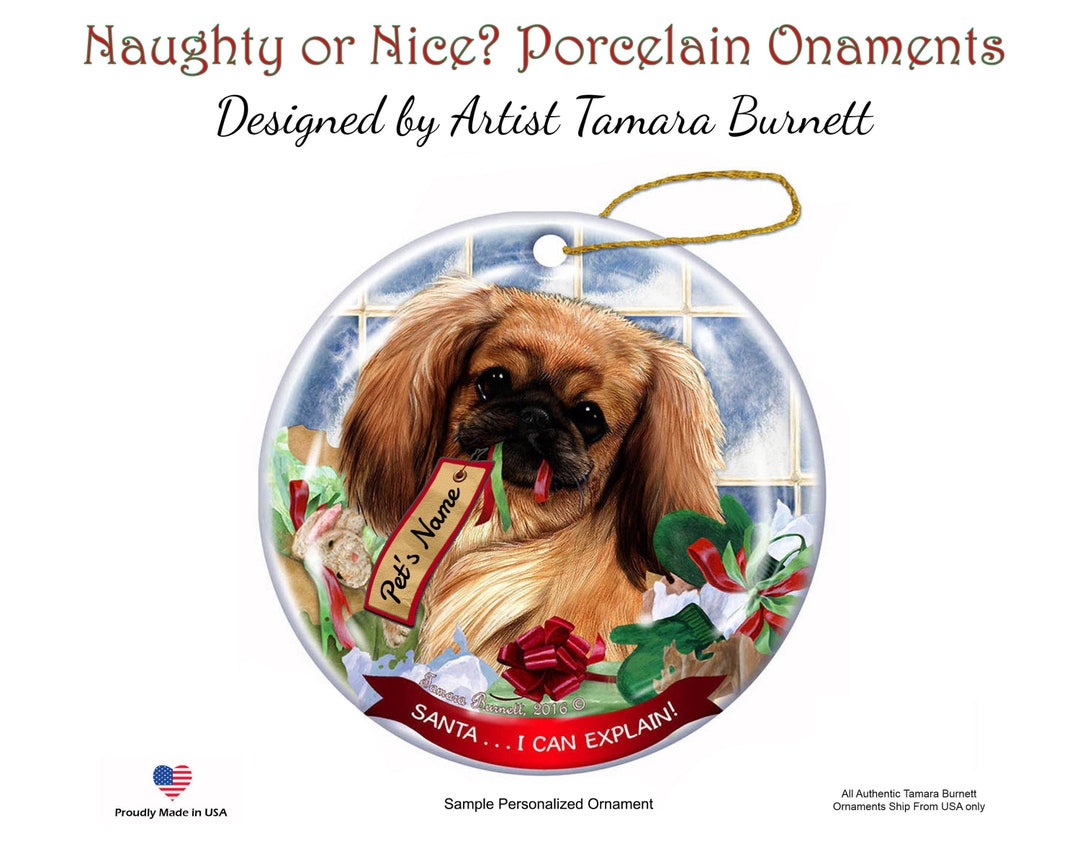 Pekingese Red Santa I Can Explain Christmas Ornament - Etsy UK