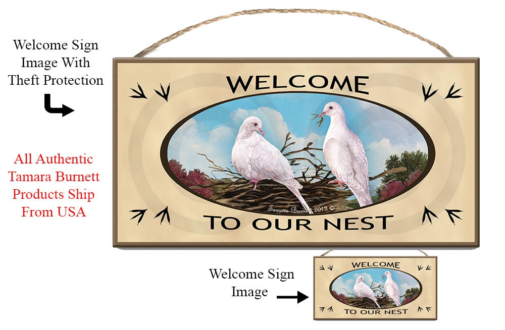 Welcome Sign White Doves | Etsy