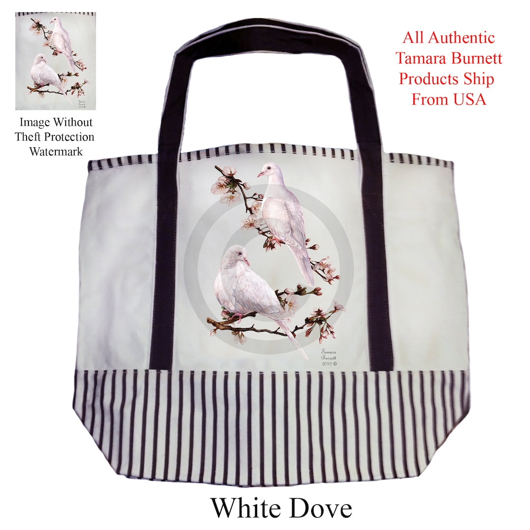 White Doves Bird Canvas Tote Bag - Made in USA by Pegasuspets - Etsy