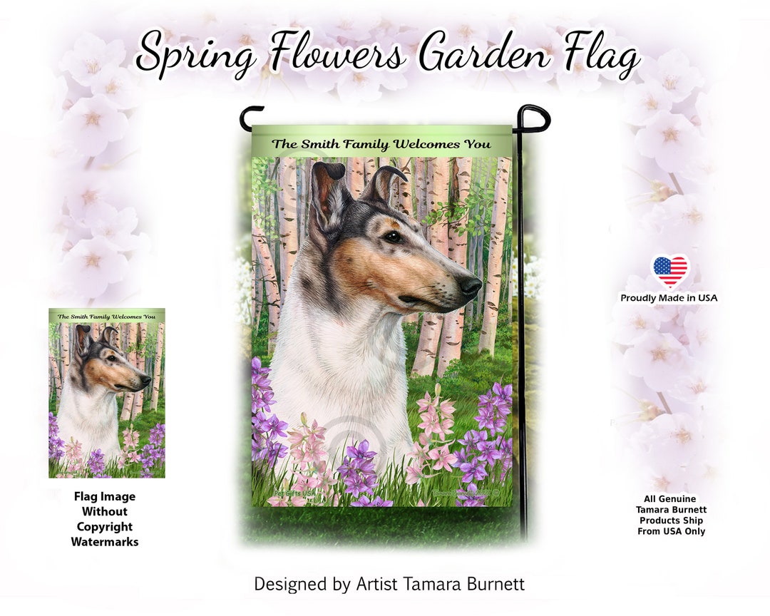 Smooth Collie Blue Merle Spring Design Garden Flag - Etsy