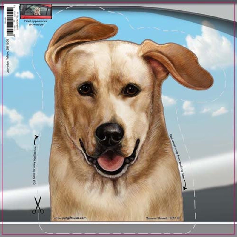 Yellow Lab - Dogs on the Move Window Cling - Etsy