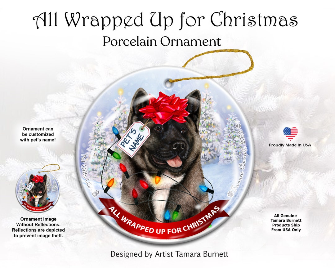 Akita Silver Sable All Wrapped up for Christmas Ornament - Etsy