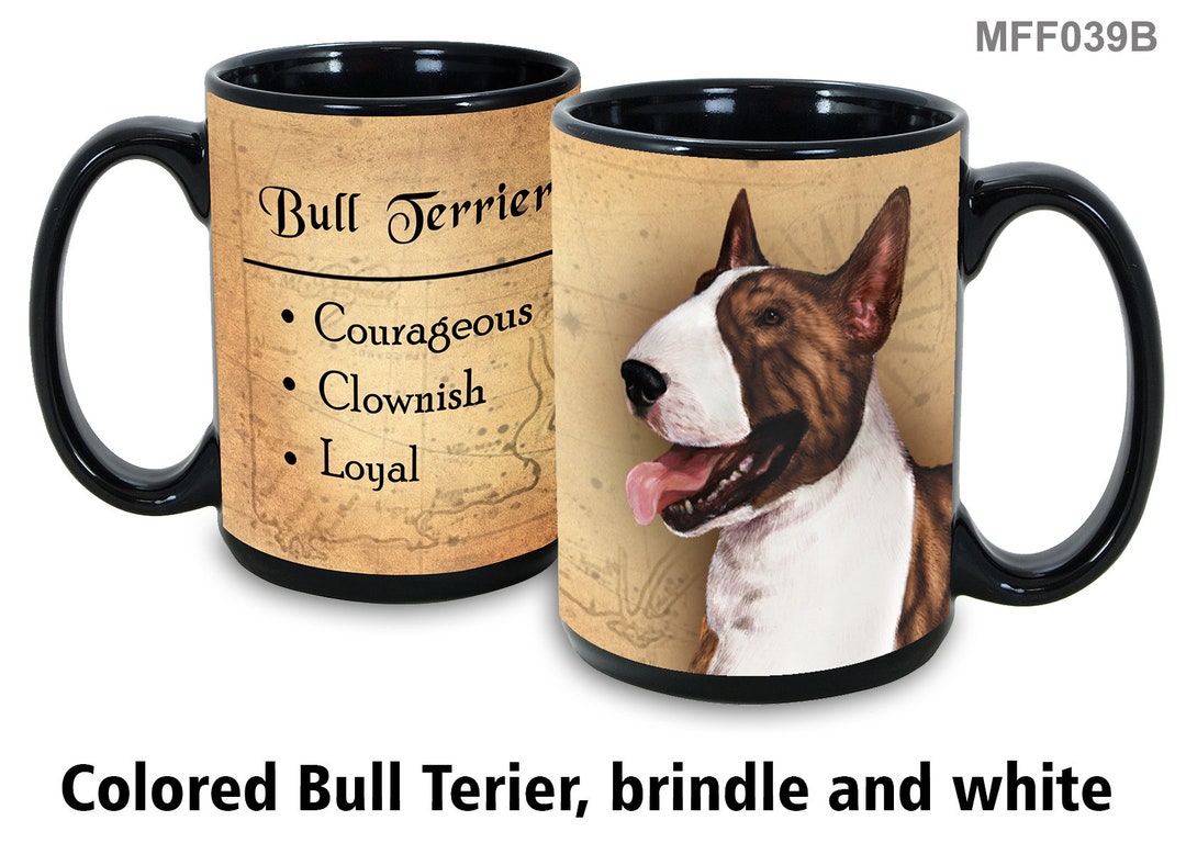 Bull Terrier Brindle 15 Oz Coffee Mug - My Faithful Friend - Etsy