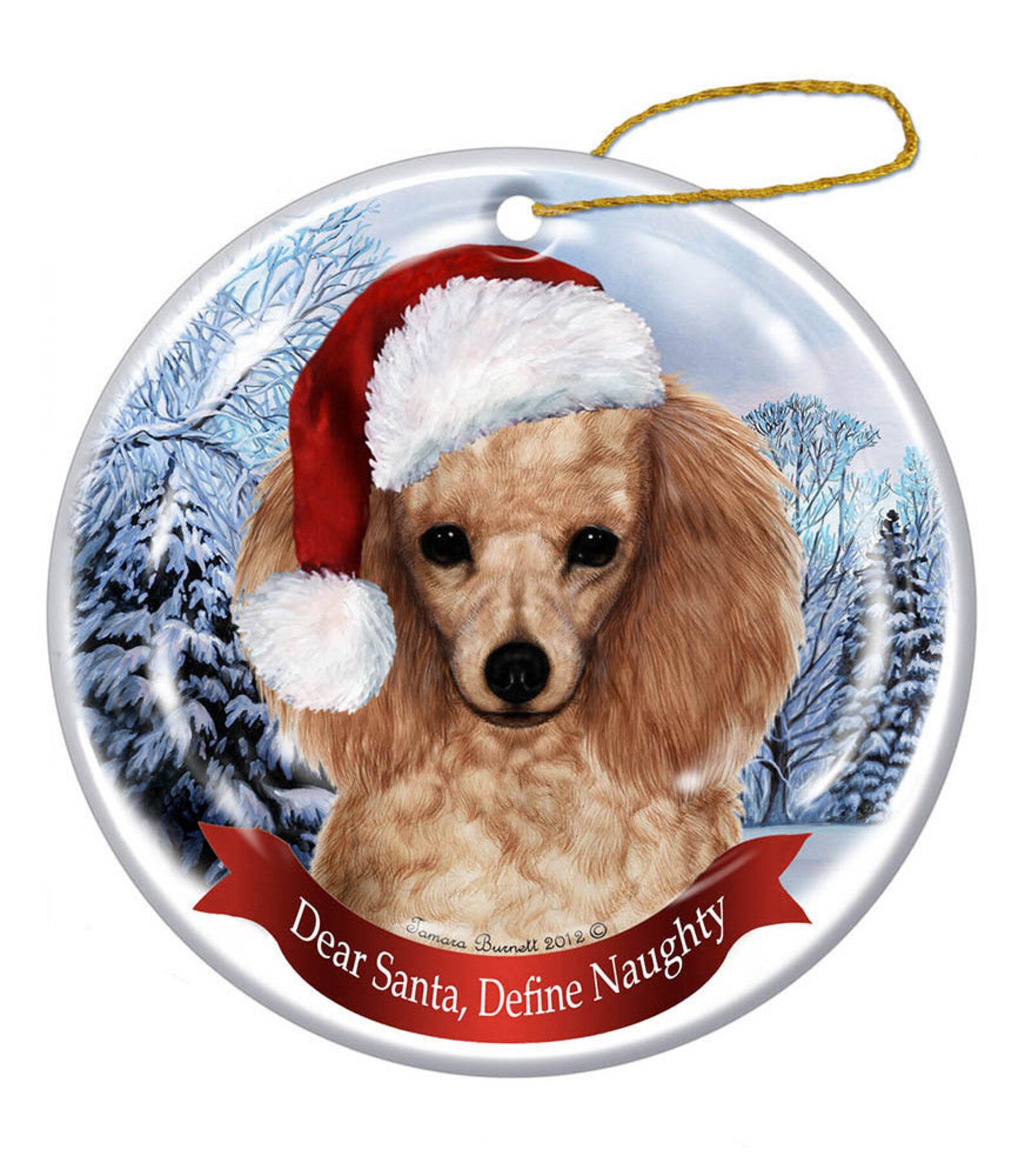 Holiday Pet Gifts Poodle apricot Santa Hat Dog Porcelain - Etsy