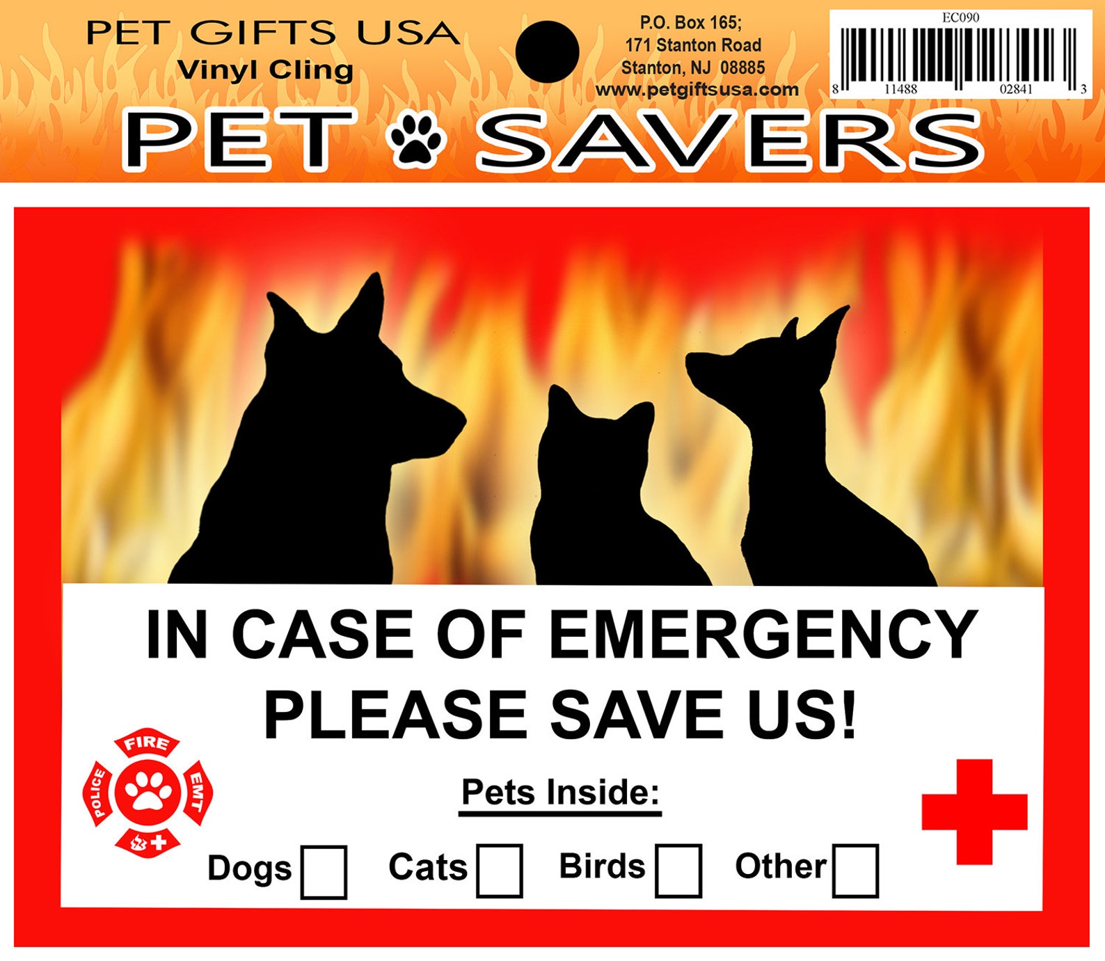 Multi Pets Generic Pet Saver Emergency Vinyl Cling 2 Pack - Etsy