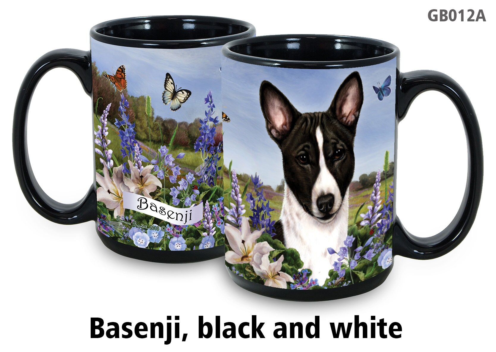 Basenji Black & White 15oz Garden Party Black Coffee Mug - Etsy