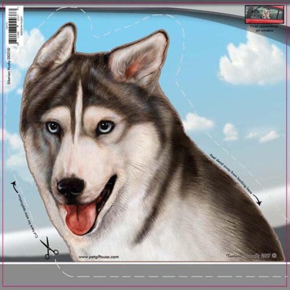 Siberian Husky Window Decal Sticker the Sticker Measures | Etsy