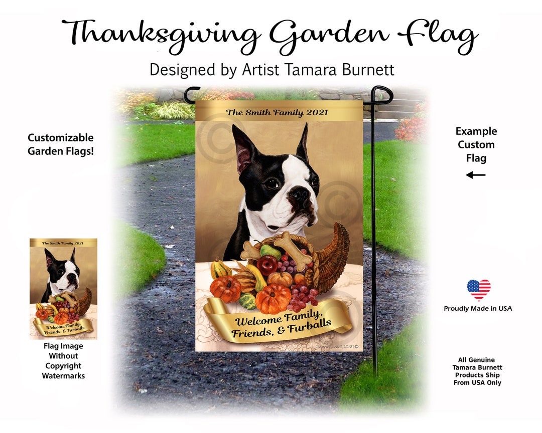Boston Terrier Thanksgiving Can Personalize With Pet or - Etsy