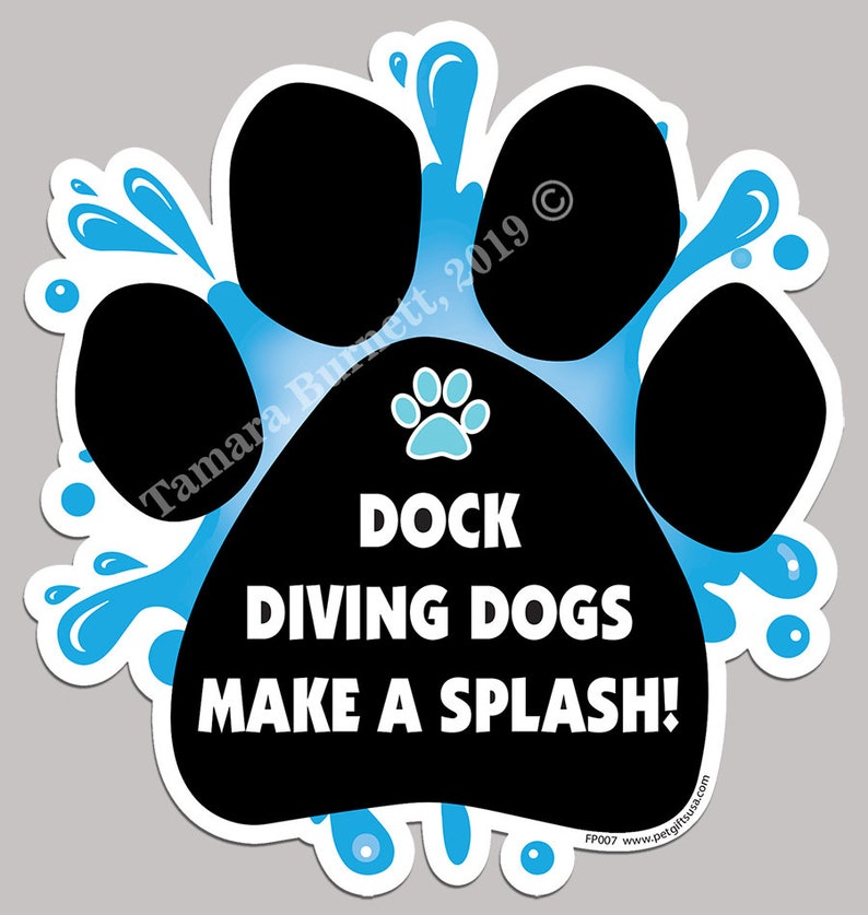Dock Diving Dogs Make A Splash Paw Shaped Magnet Packaged by - Etsy