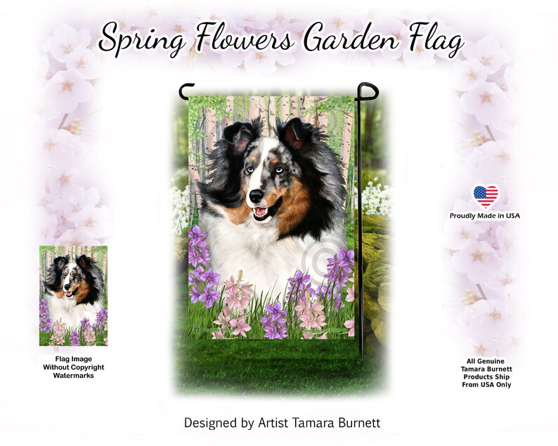 Sheltie Blue Merle Spring Design Garden Flag - Etsy