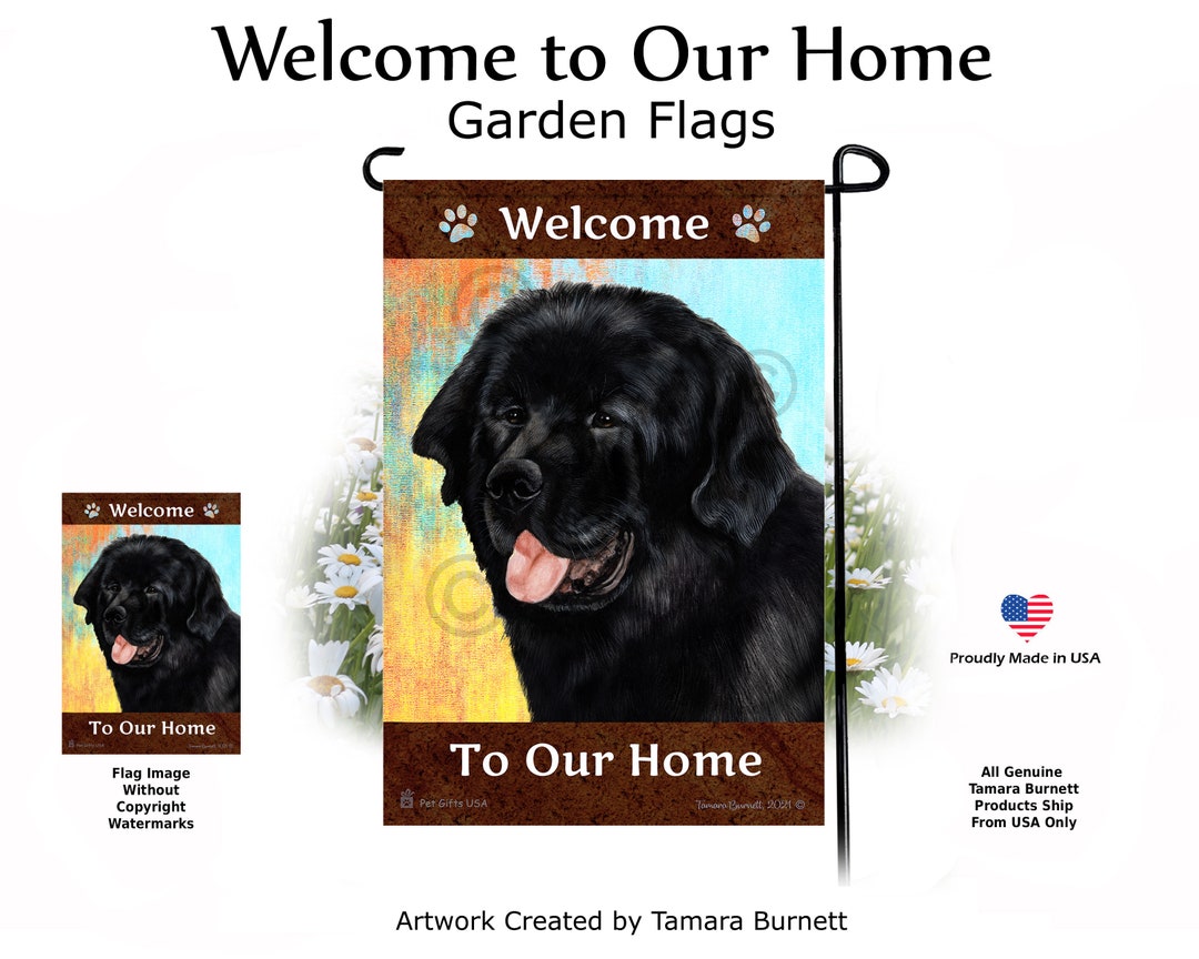 Newfoundland Black - Welcome to Our Home Garden Flag - Etsy