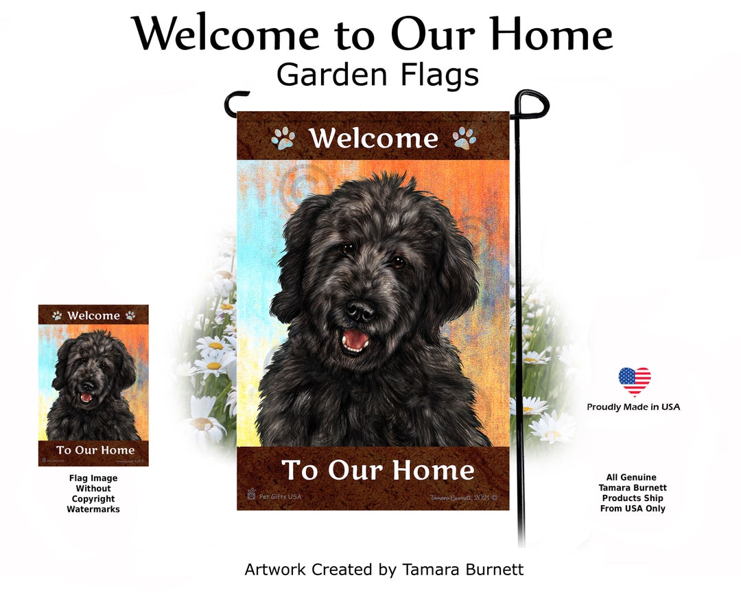 Goldendoodle Black - Welcome to Our Home Garden Flag - Etsy