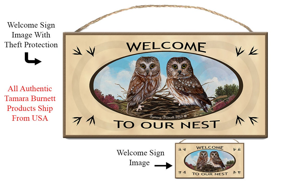 Bird Welcome Signs Saw Whet Owl - Etsy