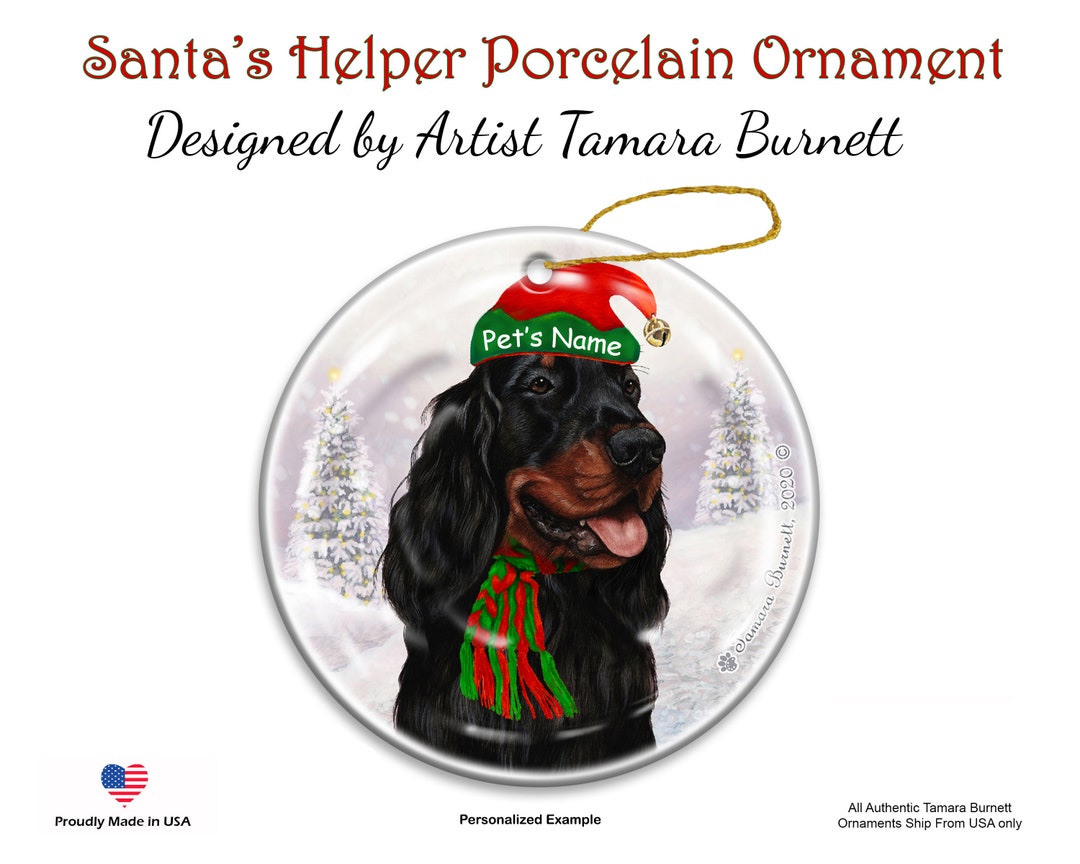 Gordon Setter - Santa's Helper Christmas Ornament - Etsy