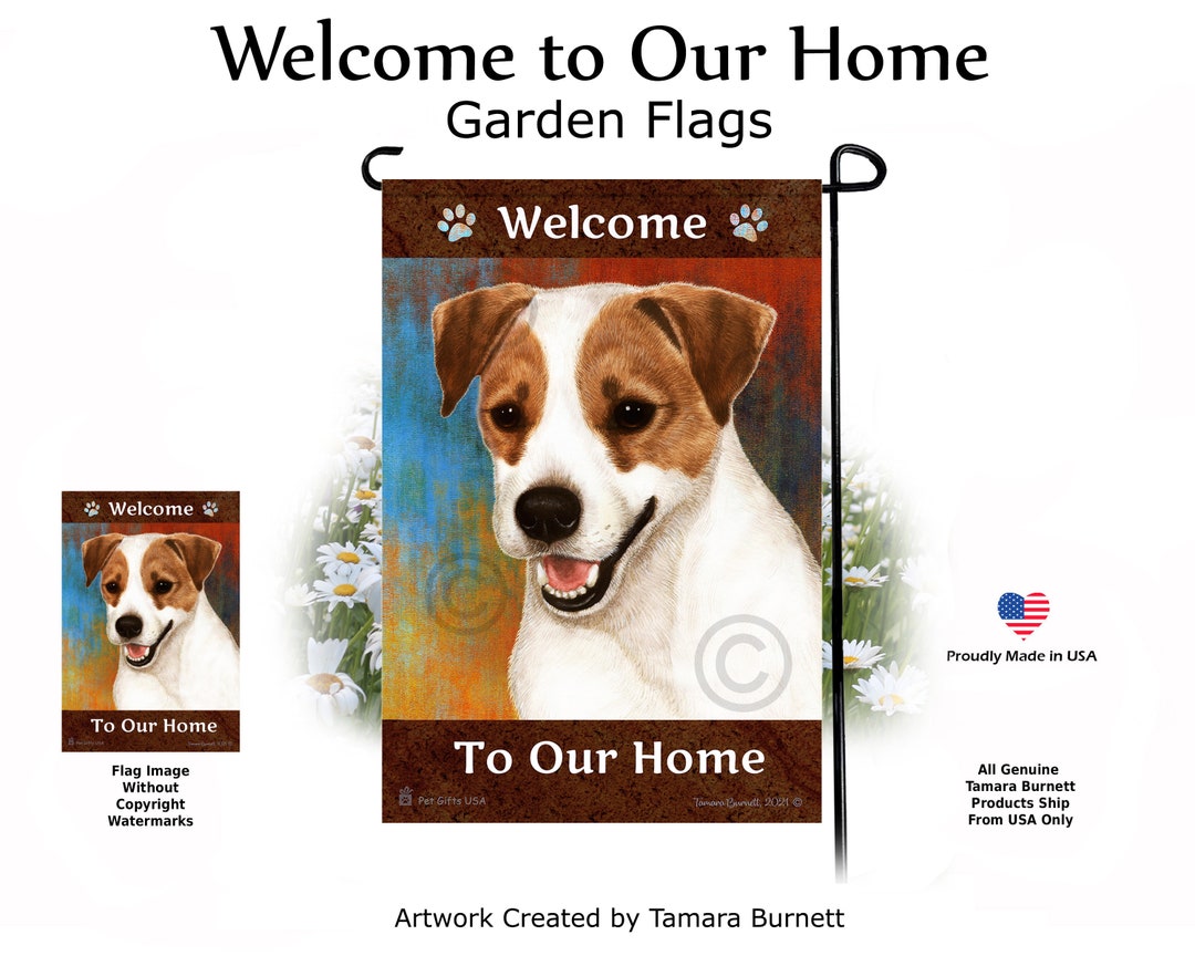 Jack Russell Brown & White - Welcome to Our Home Garden Flag - Etsy